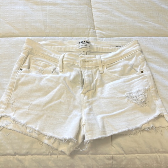 Frame Denim | Shorts | Frame Denim White Shorts Size 24 Never Worn ...